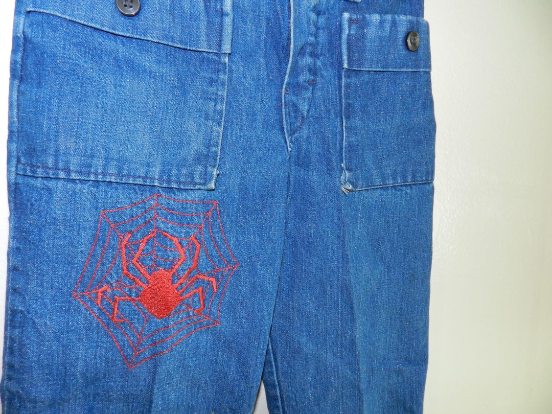 Vintage Red Spider Web Jeans for Kids 1980s - Etsy