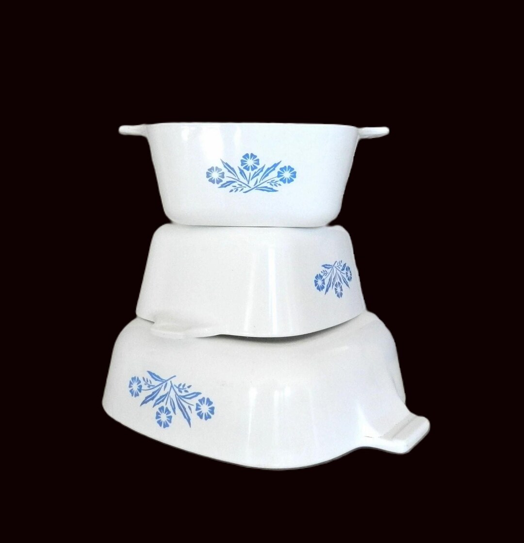 Vintage Cornflower Blue Casserole Set by Corning, 1957-1988 - Etsy