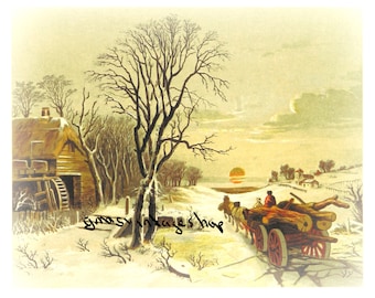 1800s Winter Scene - Etsy