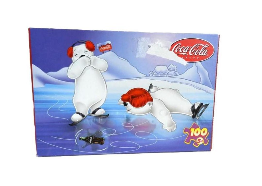 Vintage Coca Cola Puzzle Spinning Bottle by Rose Art 100 Pieces Sealed ...