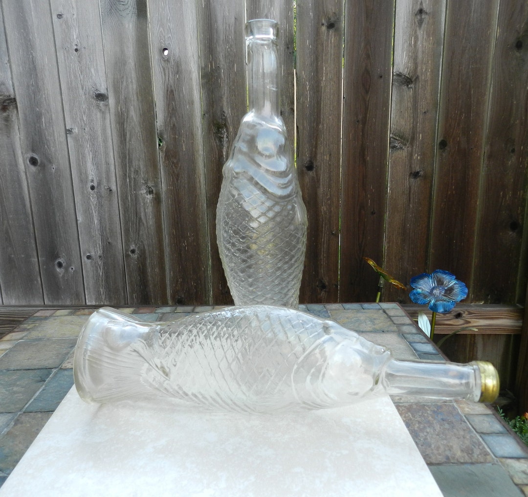 Vintage Italian Fish Wine Bottles 1980s Set of 2 - Etsy