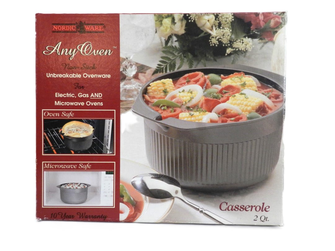 Vintage Nordic Ware “any Oven” Casserole Dish • 1998 • 2‑quart Bakeware ...