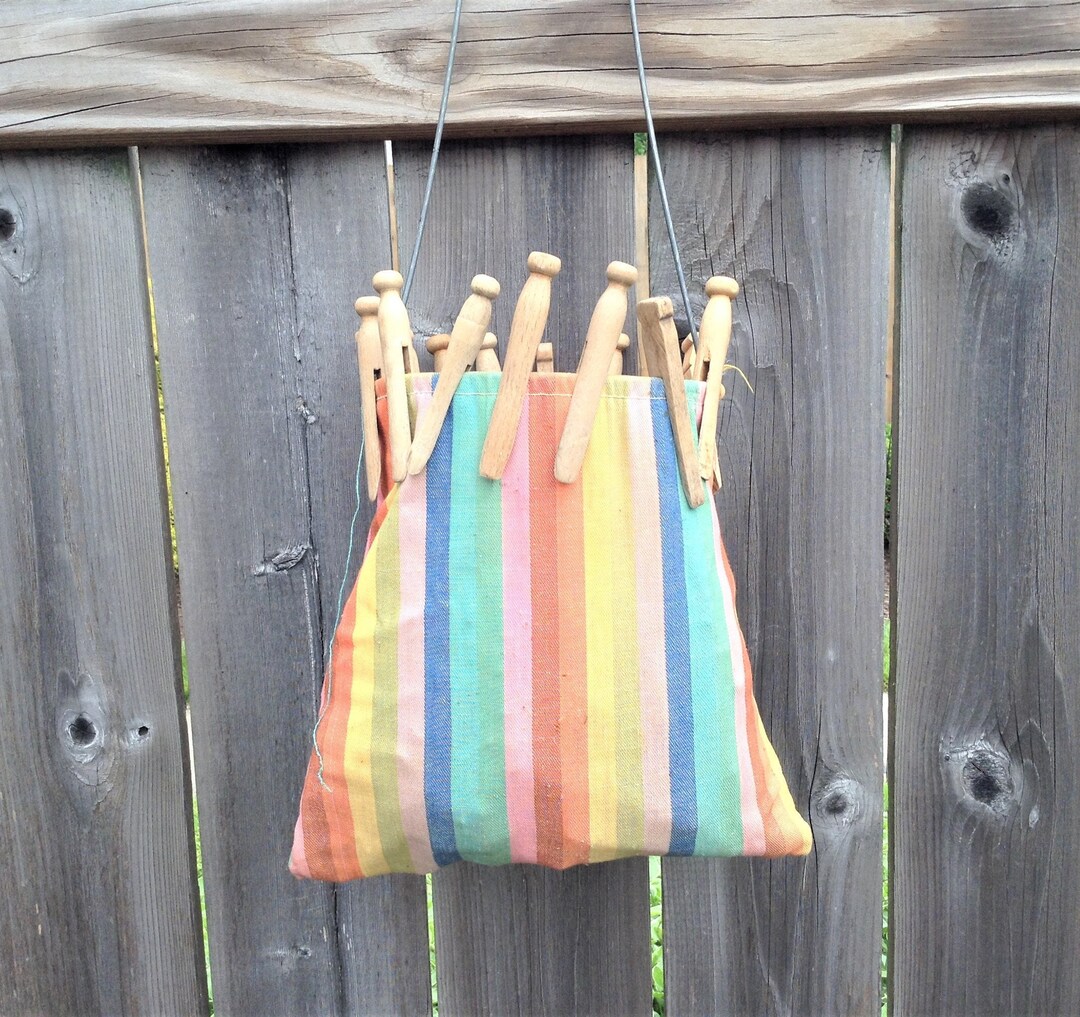Clothespin Bag-wooden Clothespins-50s/60s - Etsy