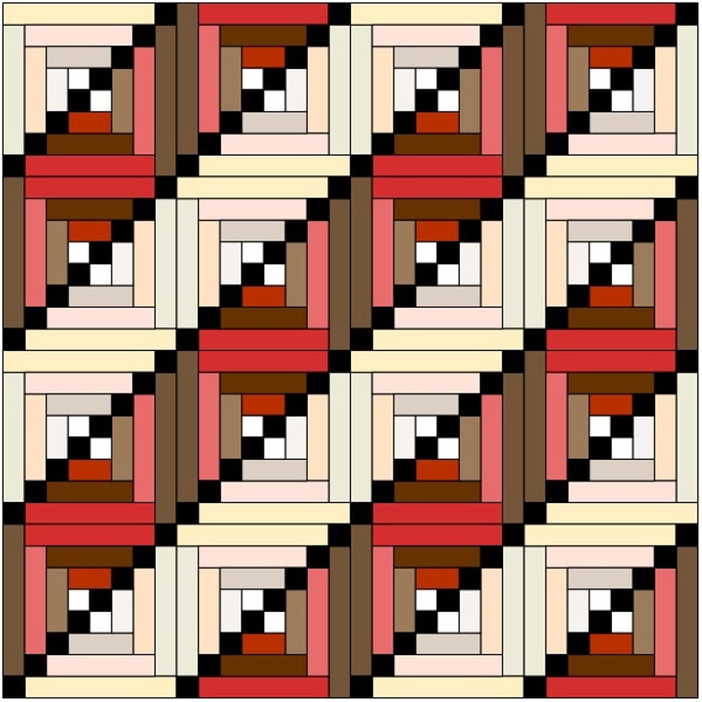 Streak of Lightning BLOCK Pattern - PDF Instant Download - Log Cabin ...