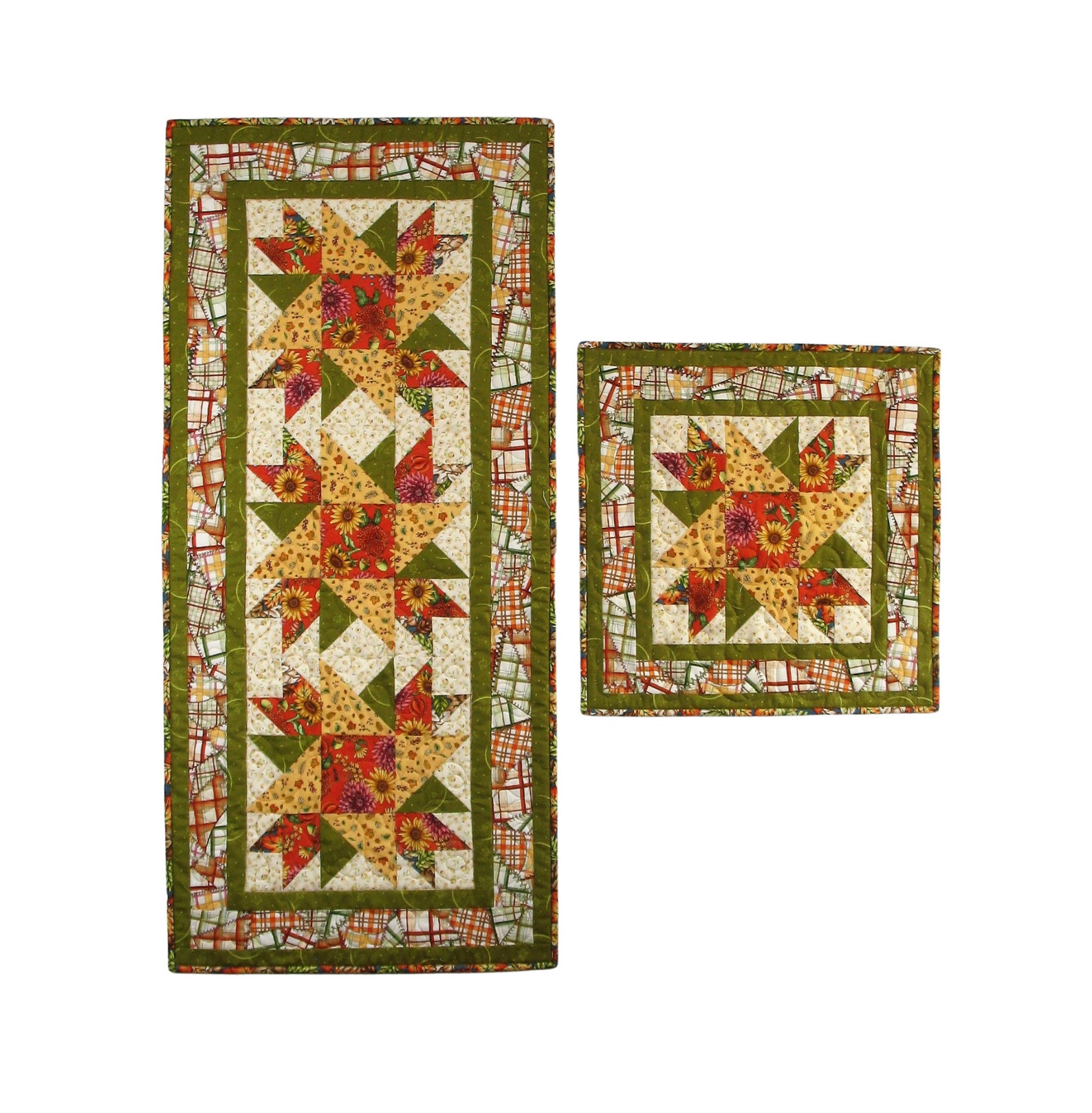 Sunflower Table Topper PDF Quilt Pattern - Table Decor - 20" X 20" and ...