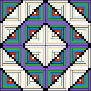 Streak of Lightning BLOCK Pattern - PDF Instant Download - Log Cabin ...