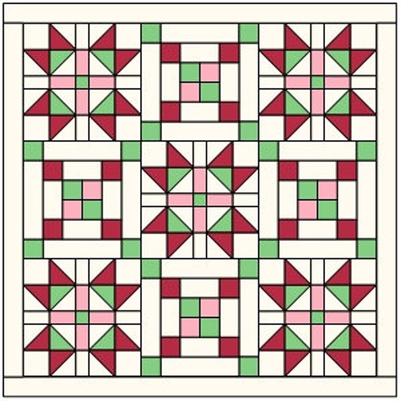 Continental Block - PDF Quilt BLOCK Pattern - 9 Inch Block - Etsy