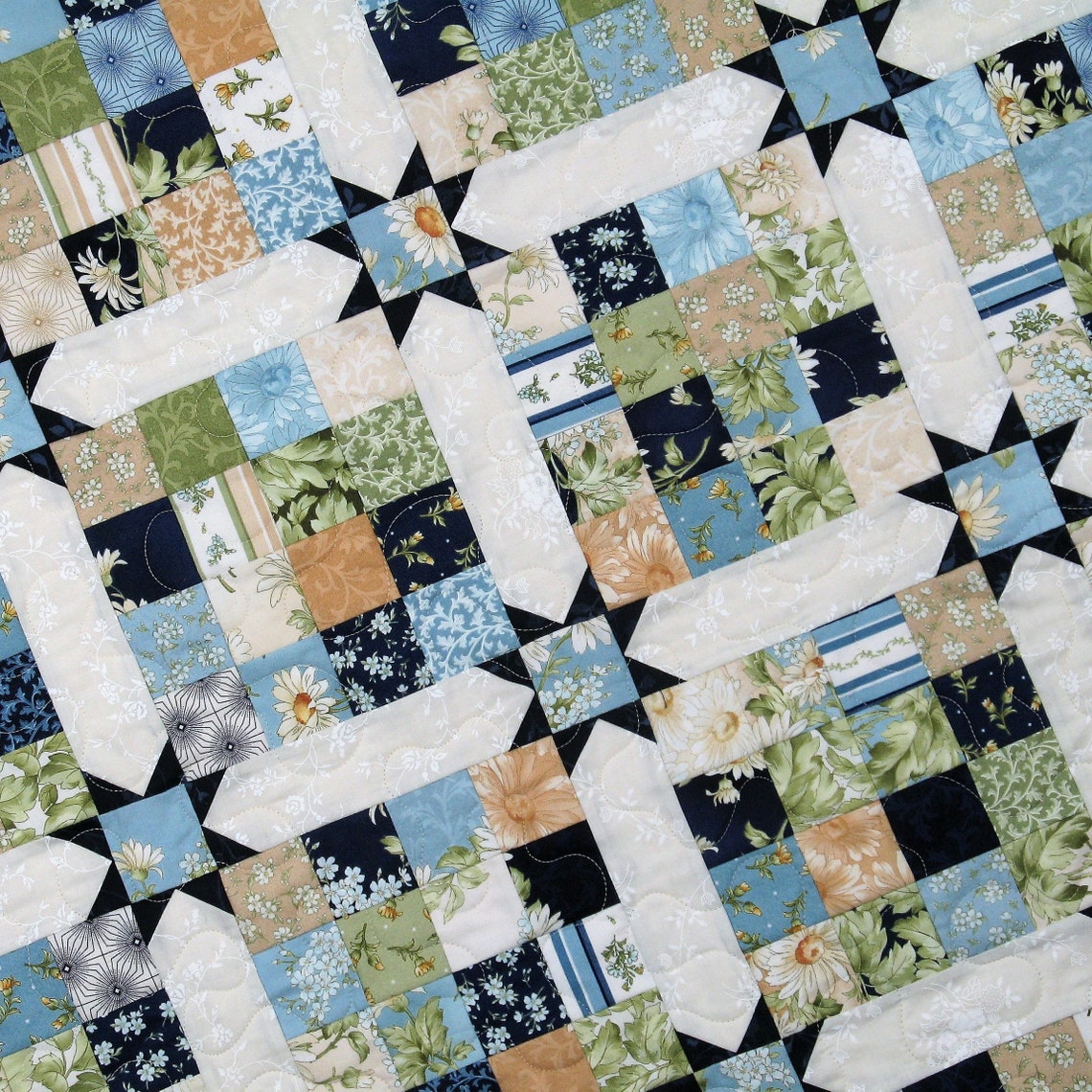Sixteen Patch Star - Easy PDF Quilt Pattern - Sizes Include Table ...
