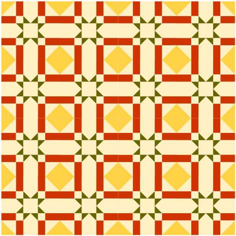 Army Star Quilt BLOCK Pattern - PDF Instant Download - 2 Sizes - 12 and ...