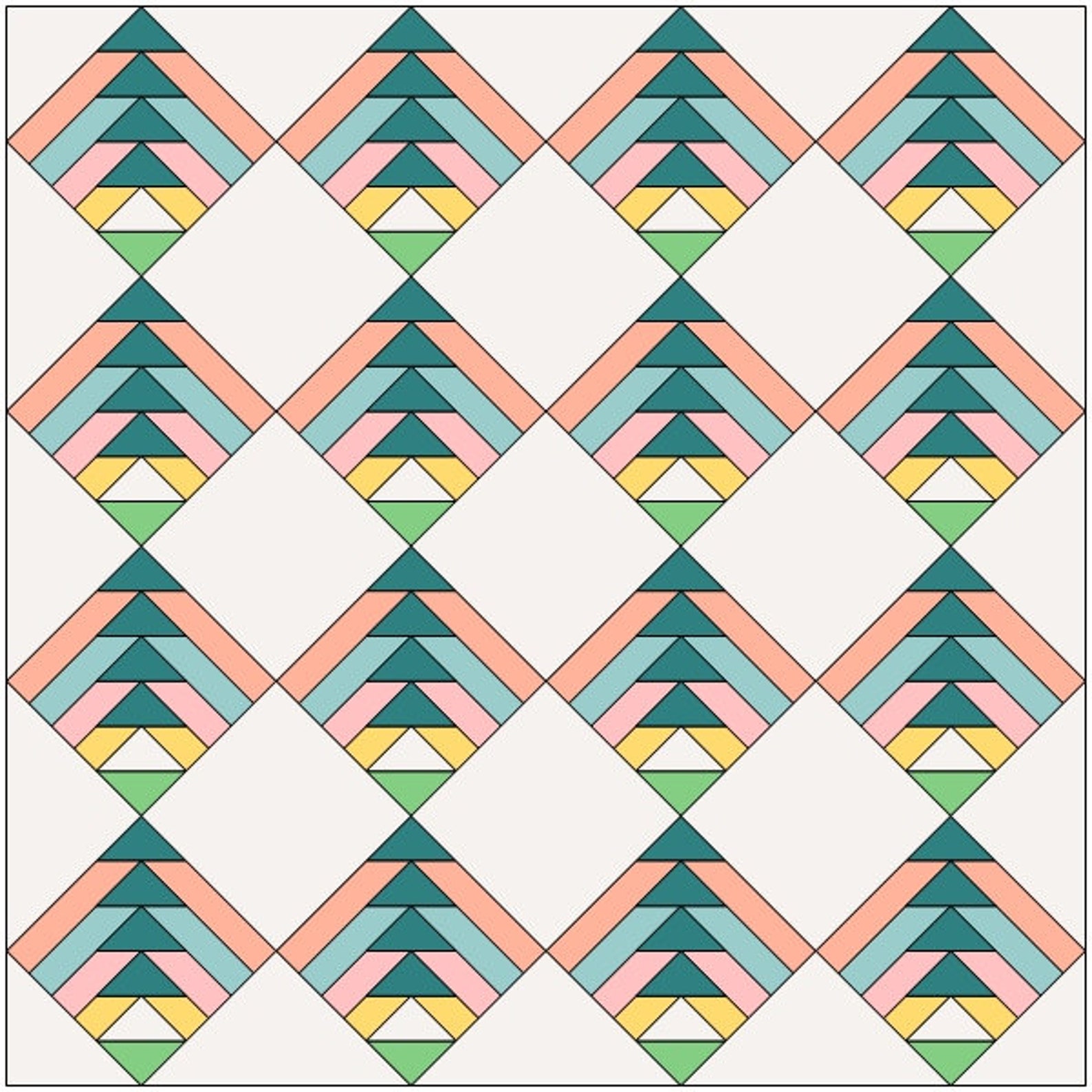 Chicago Geese Block Pattern - PDF Quilt BLOCK Pattern - Flying Geese ...