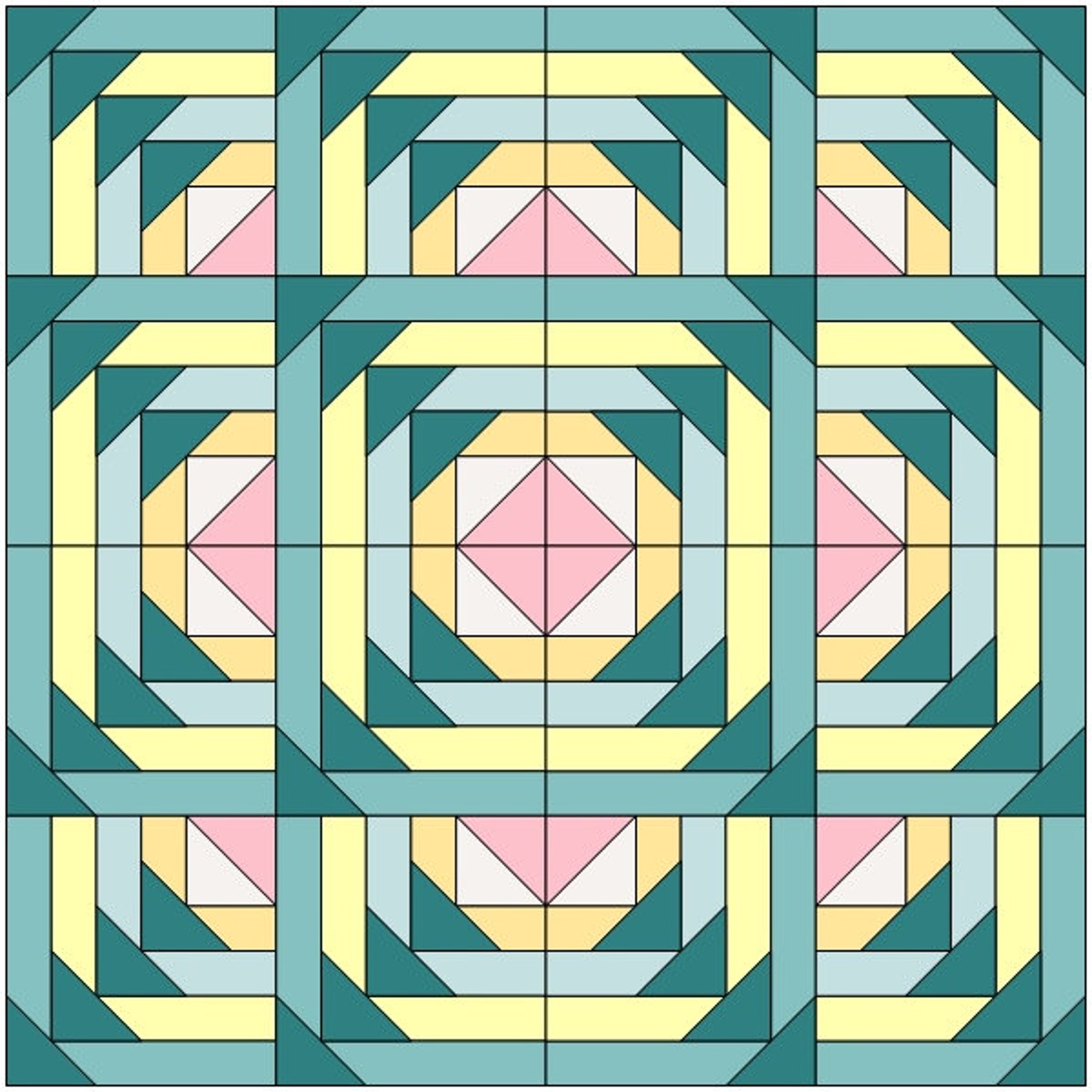 Chicago Geese Block Pattern - PDF Quilt BLOCK Pattern - Flying Geese ...