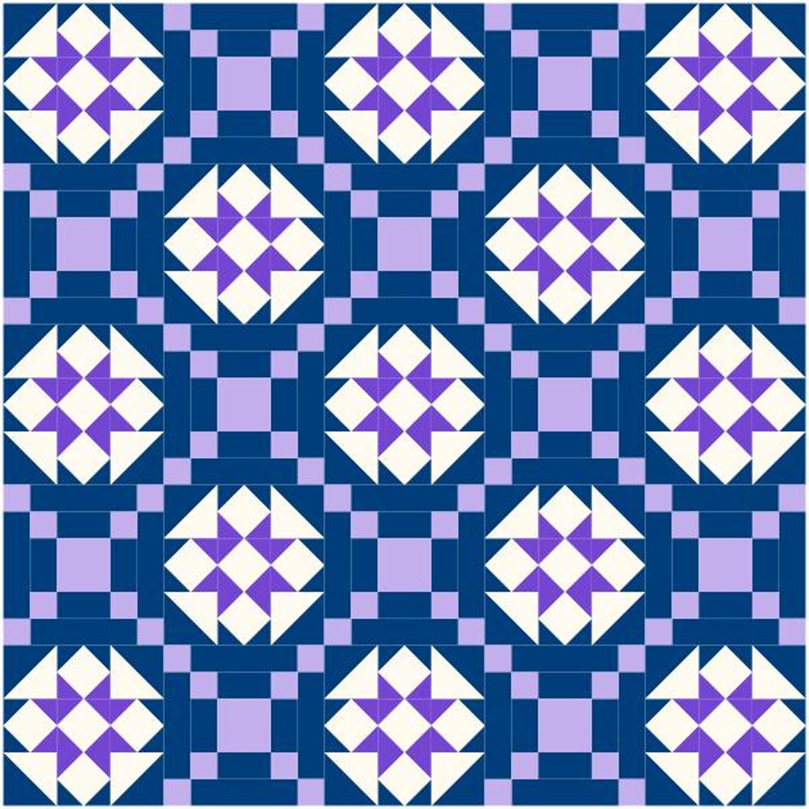 Sawtooth Patchwork Quilt BLOCK Pattern - PDF Quilt BLOCK Pattern - 12 ...