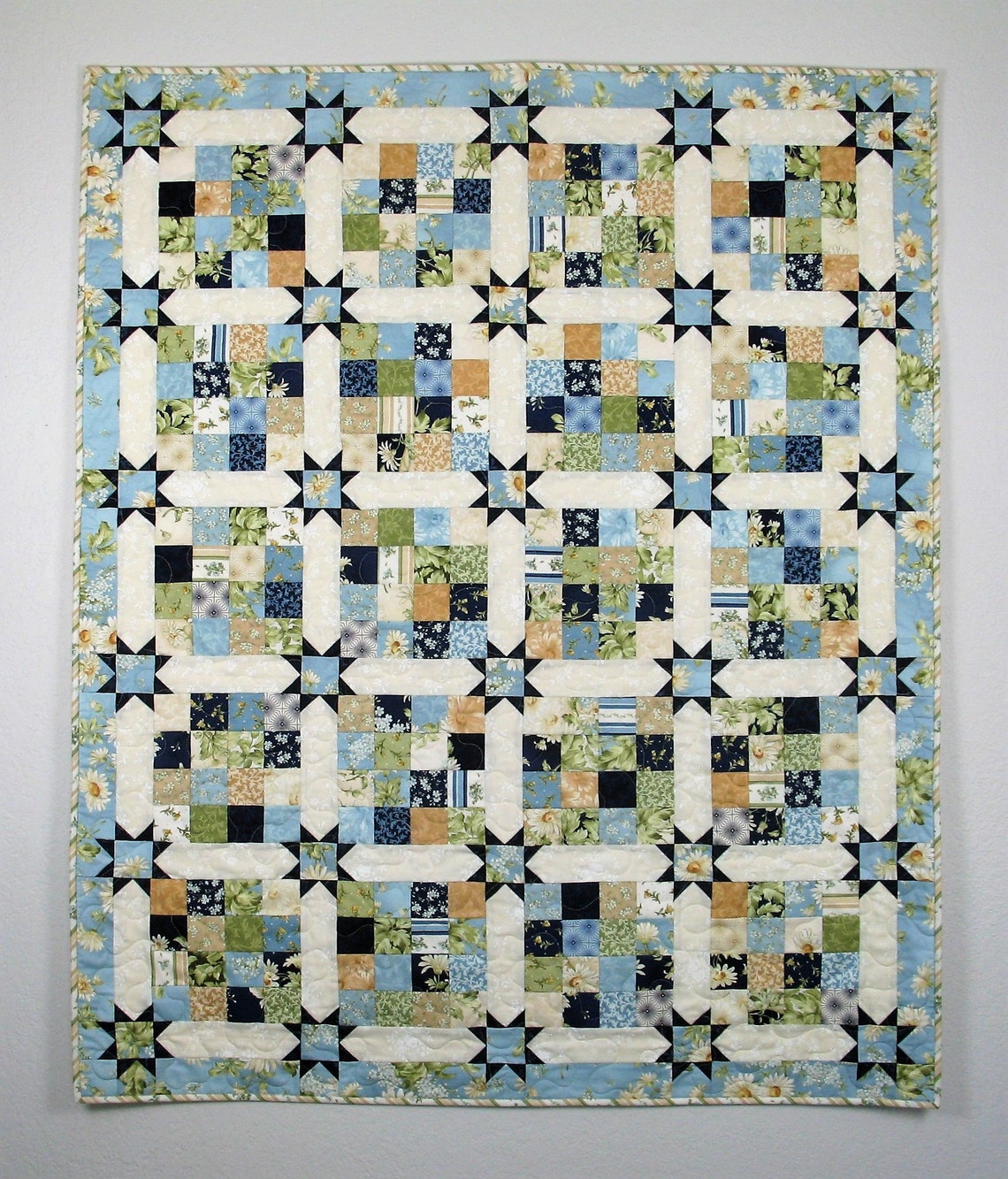Sixteen Patch Star - Easy PDF Quilt Pattern - Sizes Include Table ...