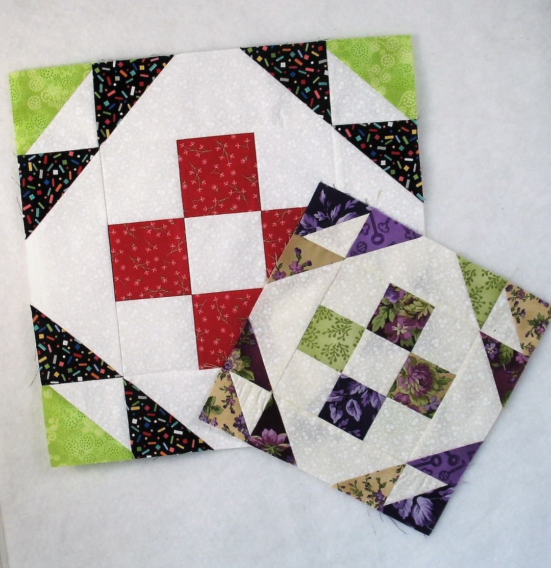 Mrs Keller's Nine Patch PDF Quilt BLOCK Pattern in Two Sizes (10 and 15 ...