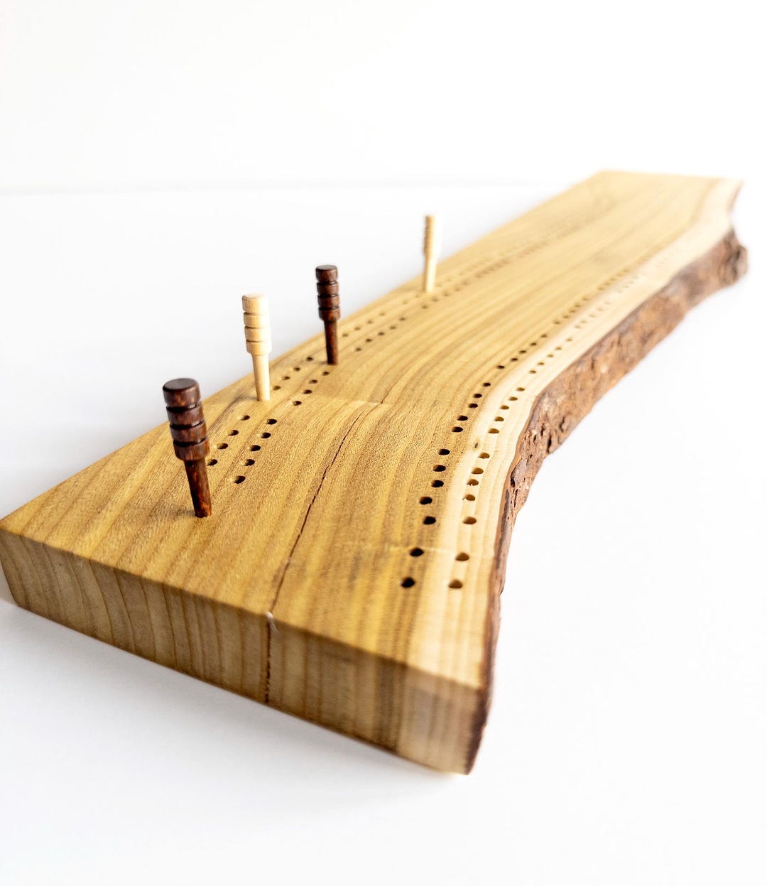 Cribbage Board With Pegs Included is Made From Milwaukee Mulberry Wood ...