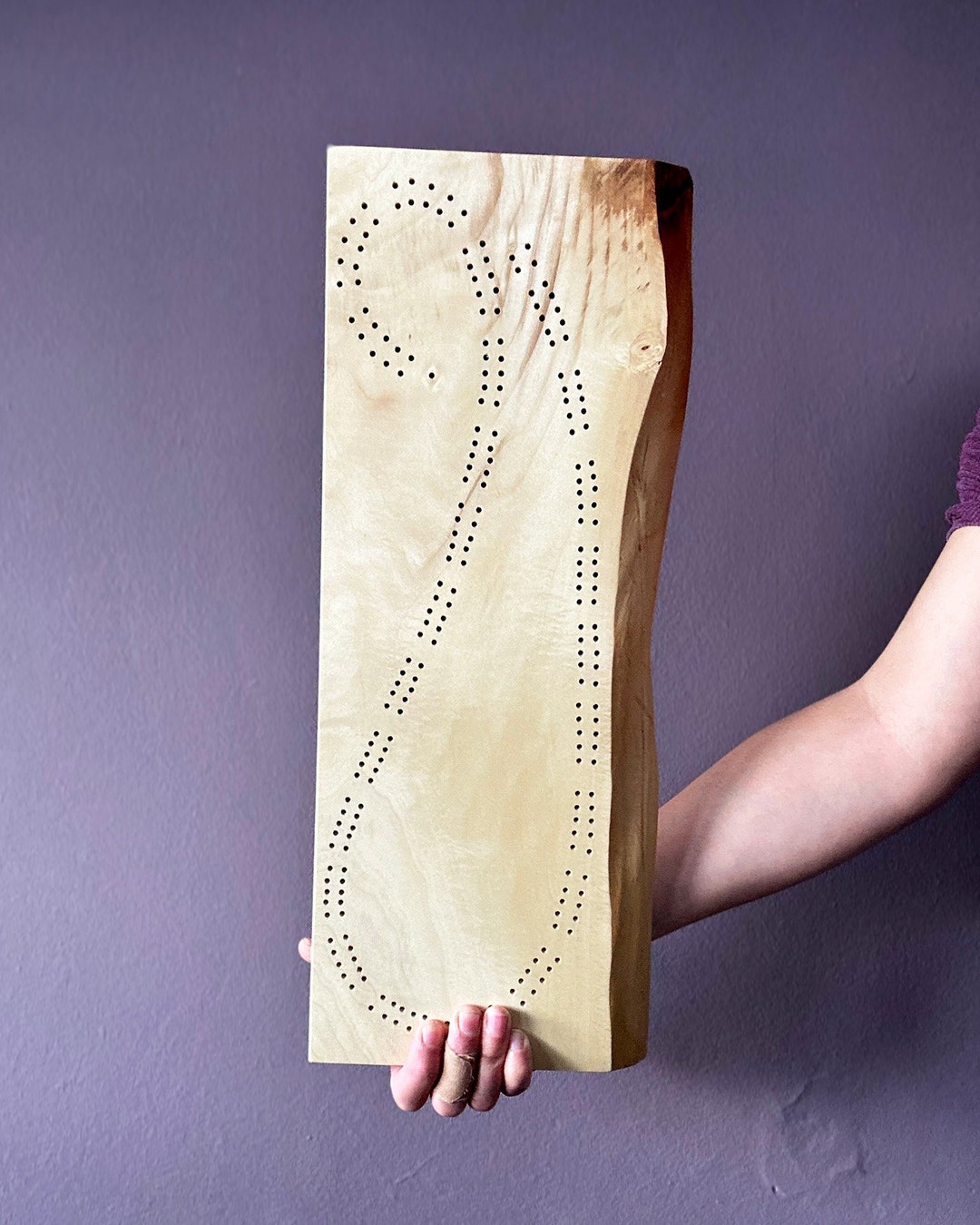 Unique Wood Cribbage Board Local Wood Pegs Included Two Track for Two ...