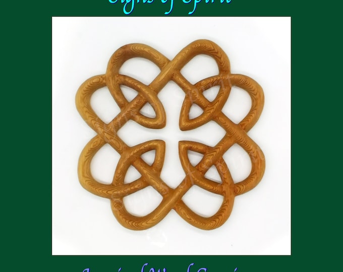 Celtic Knot of Fatherhood Wood Carving Shield Knot Design Wall Hanging ...