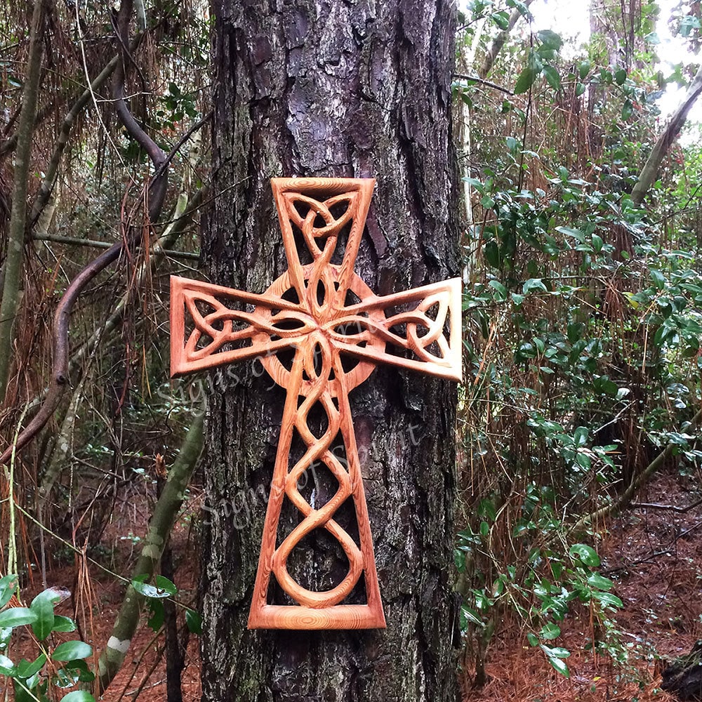 Large Woven Celtic Cross With Trinity Knots and Eternal Weave-wood ...