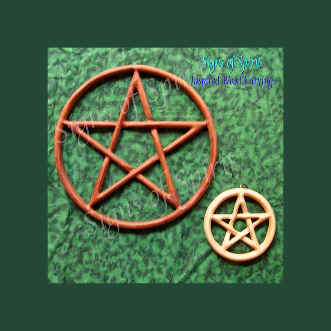 Pentacle Wood Carved Wiccan Altar Focus Pagan Encircled - Etsy