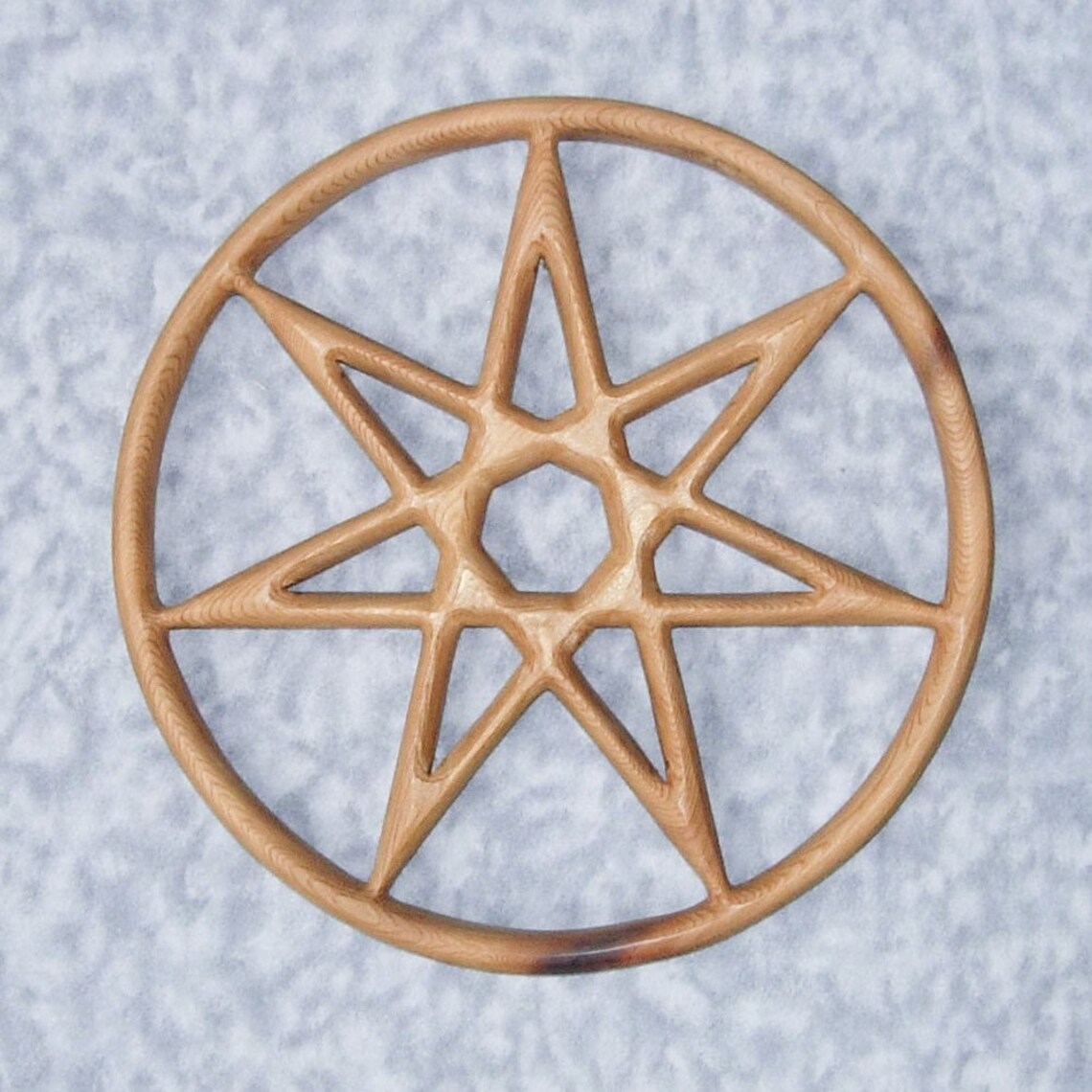 Fairy Star of Enchantment Wood Carving Encircled Seven Pointed Elven ...