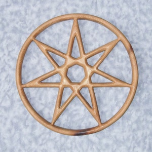 Fairy Star of Enchantment Wood Carving Encircled Seven Pointed Elven ...