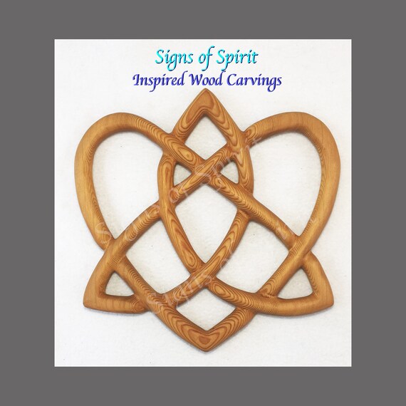 Trinity Love Knot Heart-shaped Celtic Wood Carving Anniversary - Etsy