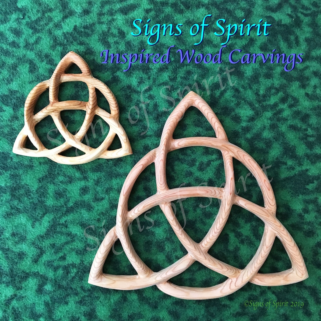 Triquetra Wood Carved Celtic Knot-celtic Triple Goddess-wiccan ...