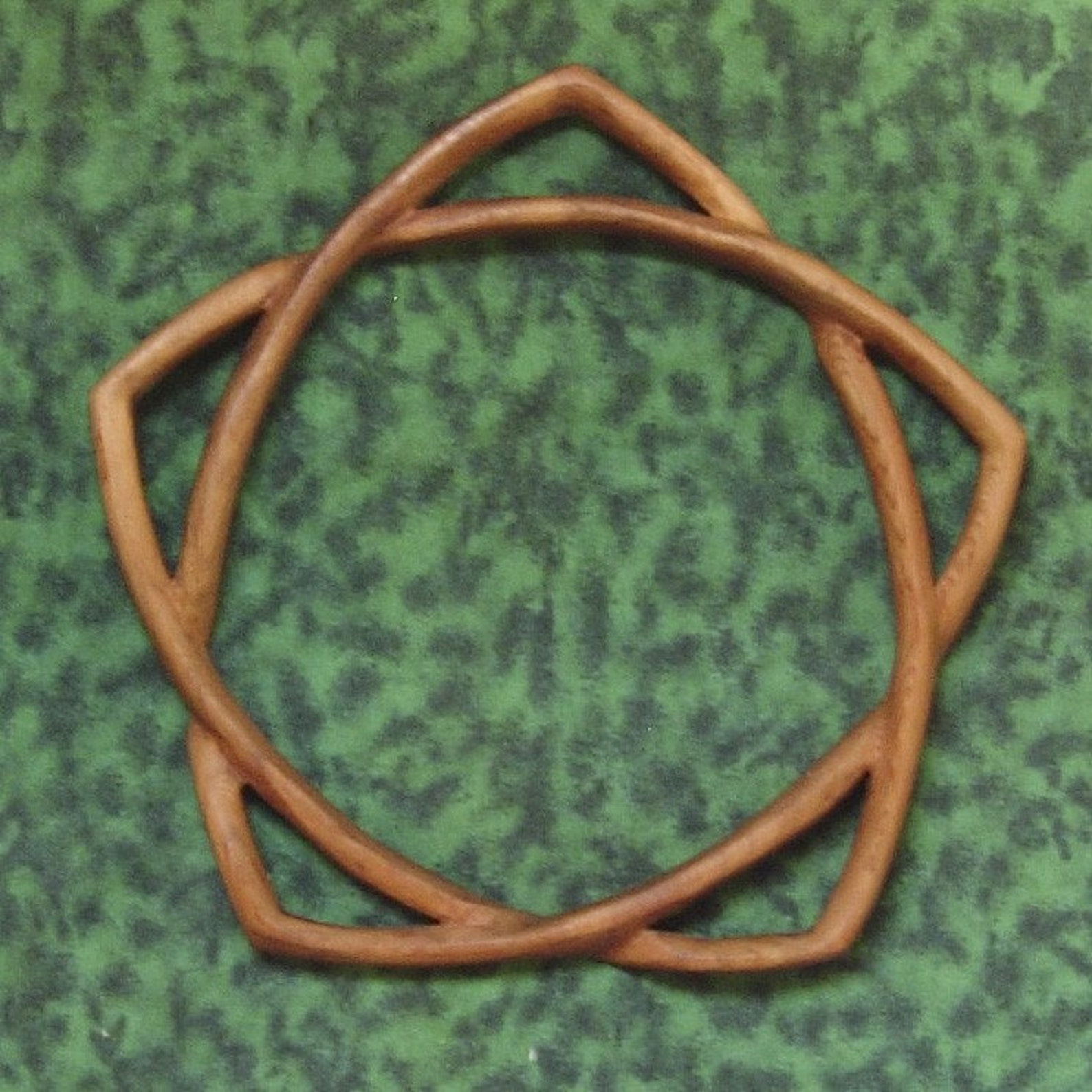 Pentacle Wood Carving Shy Hidden Pentacle Discrete Wiccan Pagan Symbol ...