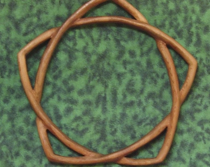 Pentacle Wood Carving Shy Hidden Pentacle Discrete Wiccan Pagan Symbol ...