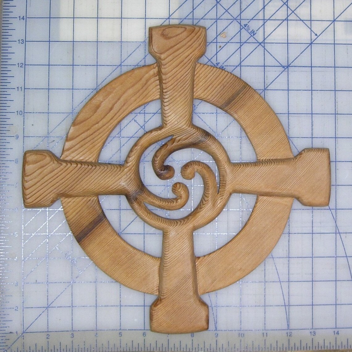 Celtic Wheel Cross Wood Carved Even Arm Cross Circle - Etsy
