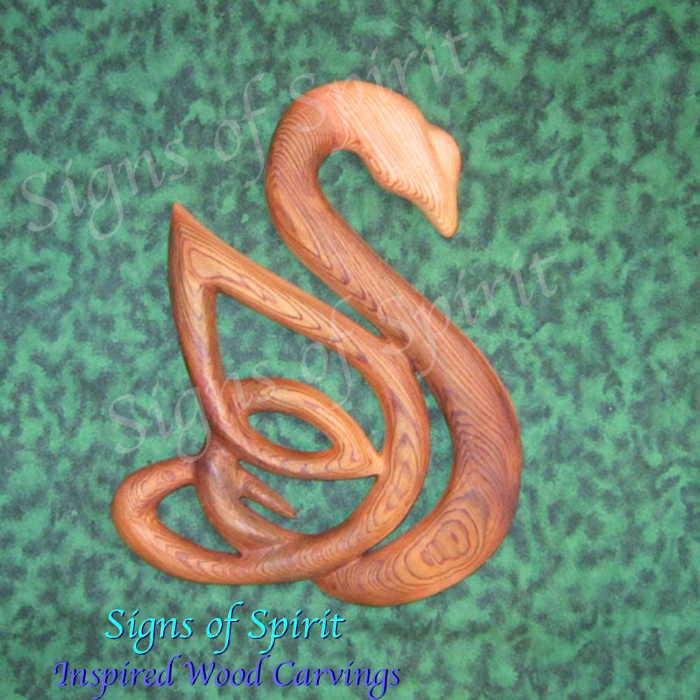 Celtic Swan-Knot of Awakening Self Wood Carving-Shamanic | Etsy