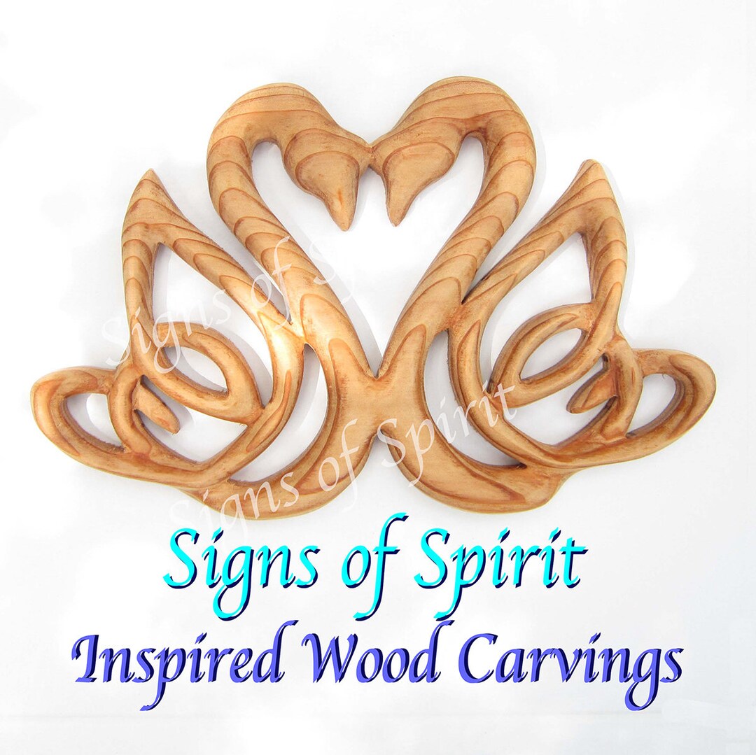 Swan Heart Wood Carving - Celtic Knot of Love and Marriage - Double ...