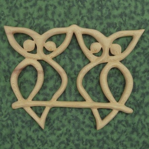 Celtic Owl Love Knot - Wood Carved Owl Couple - Wisdom and Intelligence ...