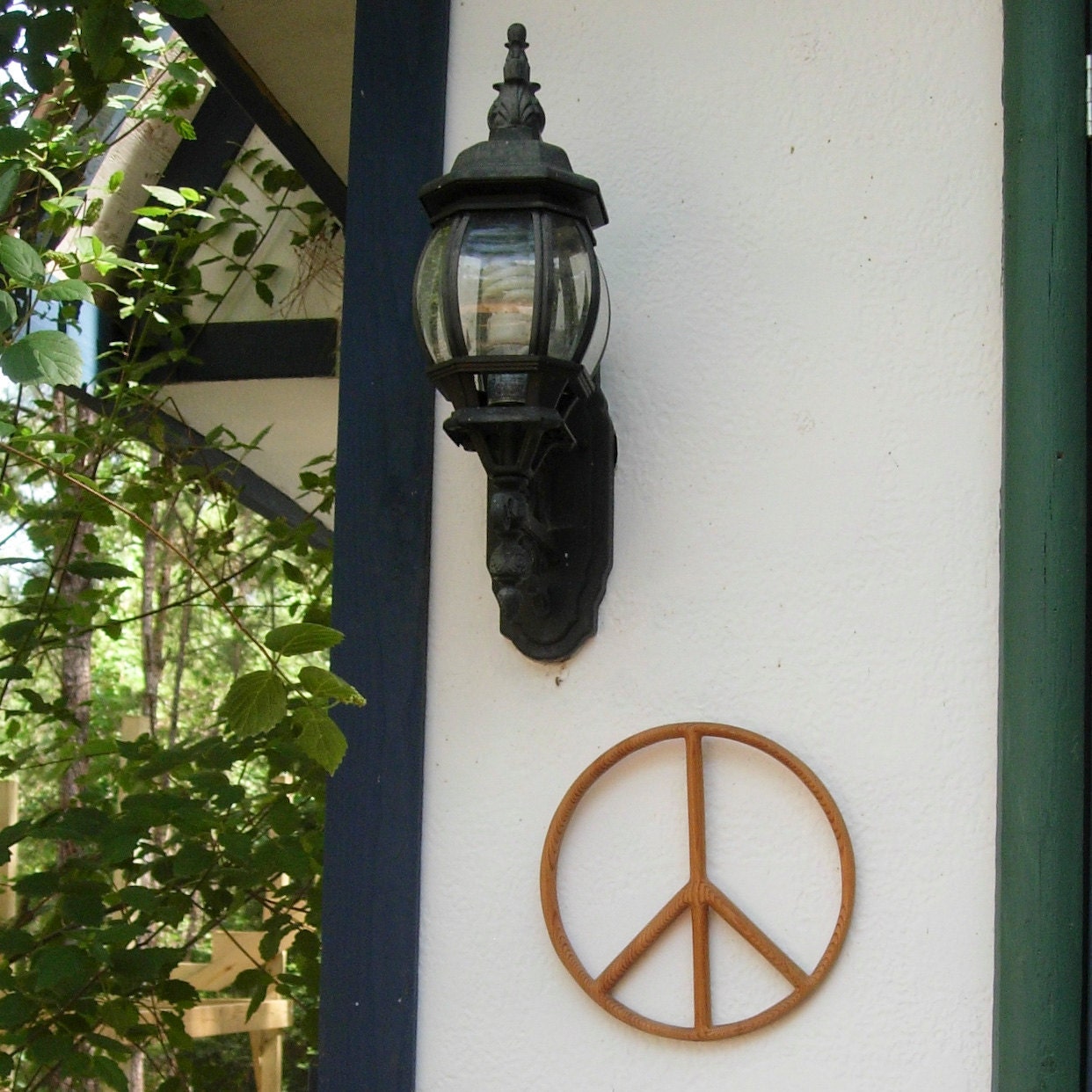 Peace Sign Wood Carved Peace Symbol Peace Movement Hippy Art Wooden ...