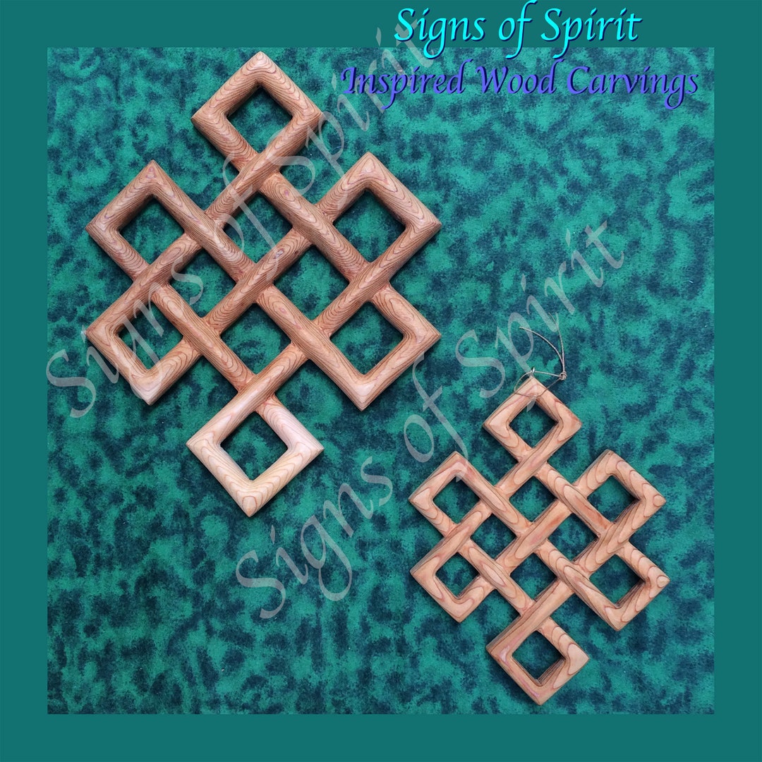 Pan Chang Knot Wood Carving Tibetan Buddhism Endless Knot Chinese Feng ...