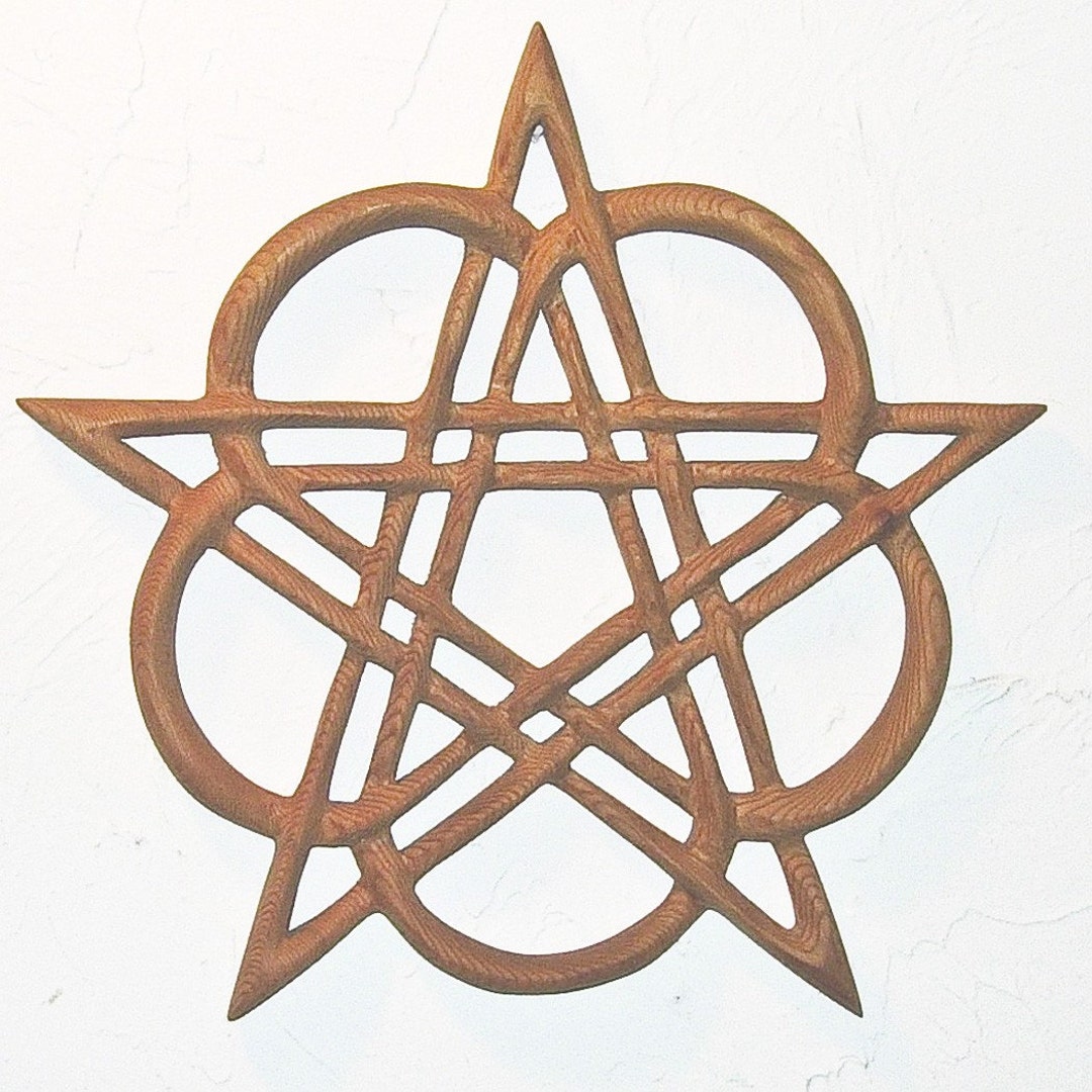 Celtic Healing Pentacle Heart Pentacle Wood Carved Celtic Knot - Etsy