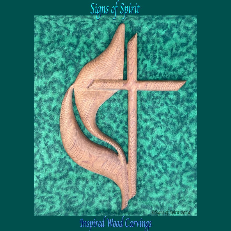 Cross of the United Methodist Church -UMC Cross and Flame™ Wood Carving ...