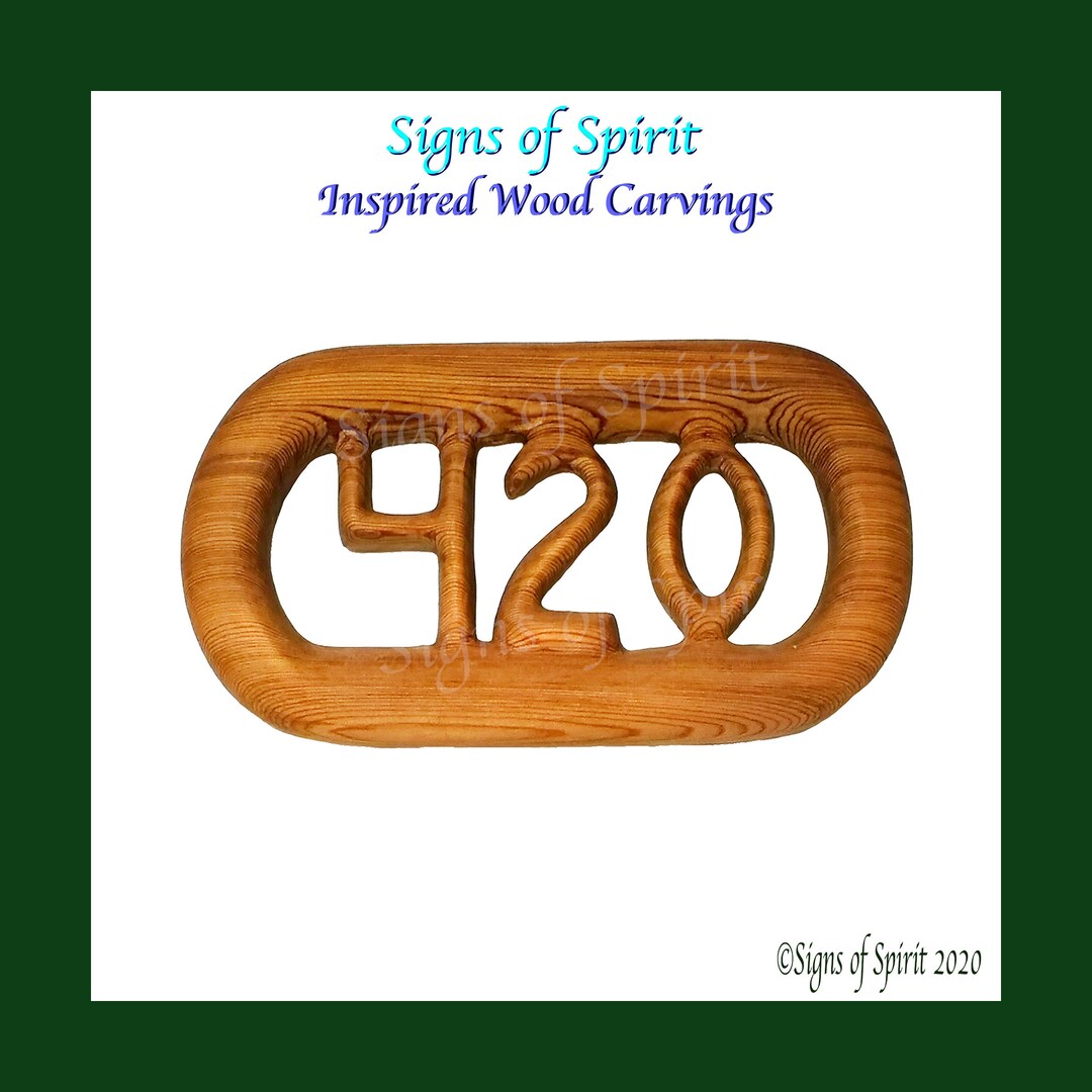 420 Wood Carving for Stoner Home Marijuana Weed Smoking Sign Cannabis ...