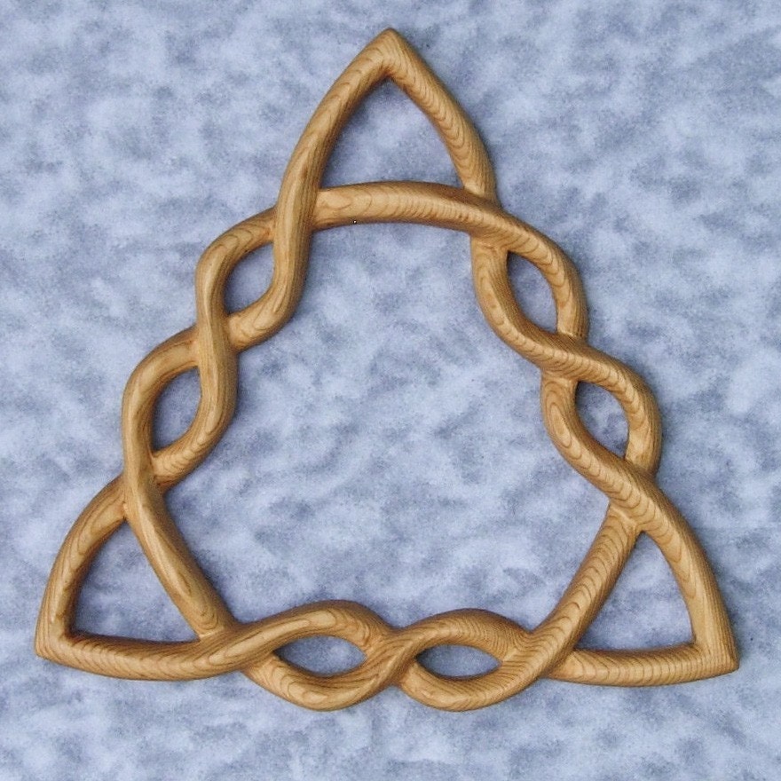 Braided Triquetra Celtic Trinity Knot Wood Carving Wiccan | Etsy