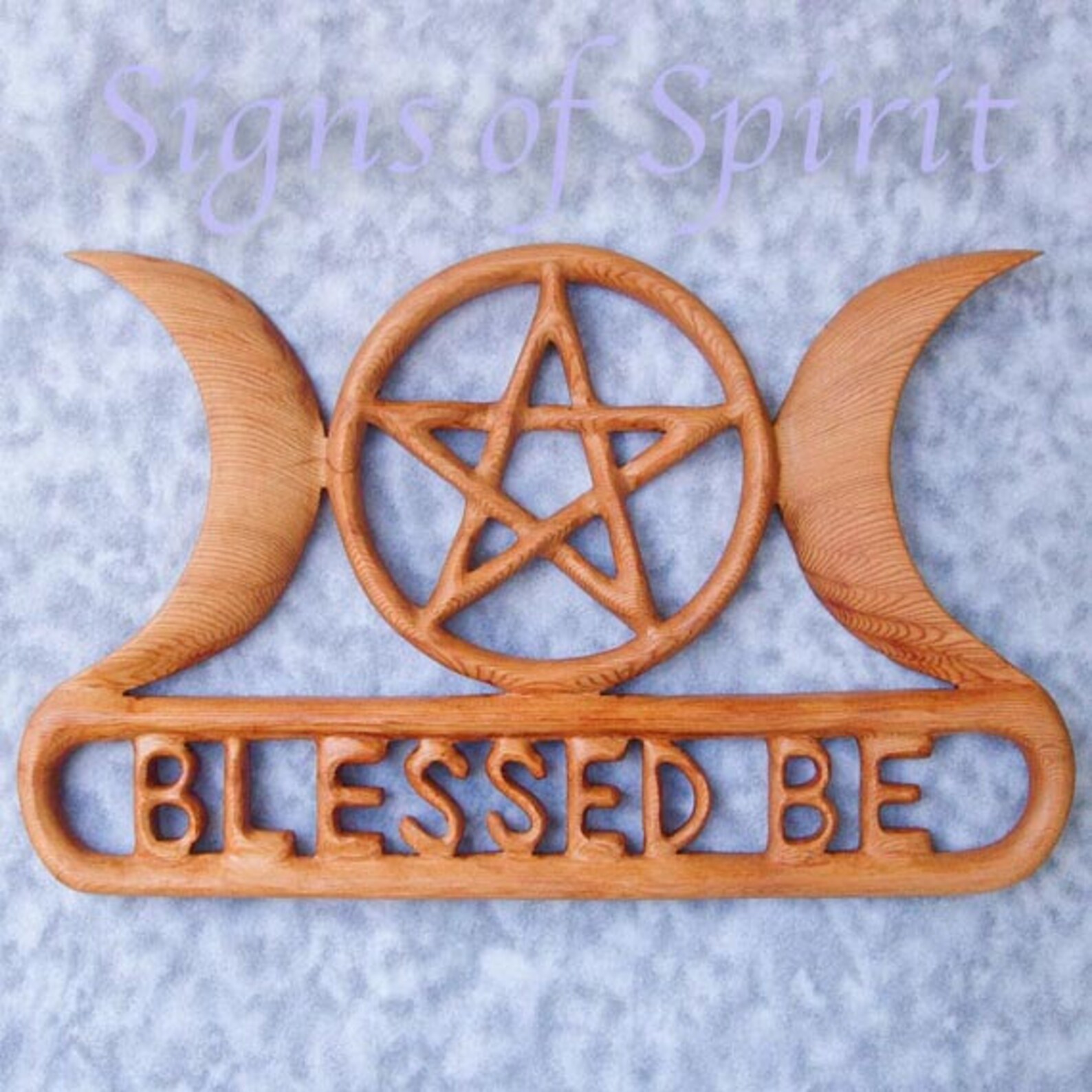 Triple Moon Goddess Blessed Be With Pentacle Celtic Knot | Etsy