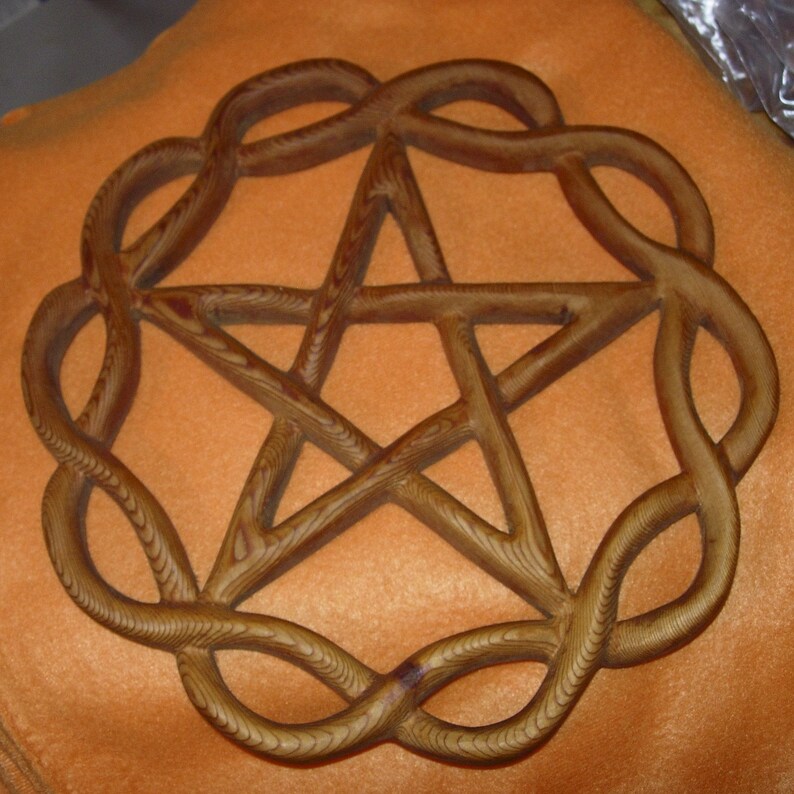 Braided Pentacle Wood Carving Celtic Eternity Braid Containing ...