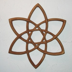 Double Trinity Knot Wall Hanging Wood Carved Celtic Knot Home Decor ...