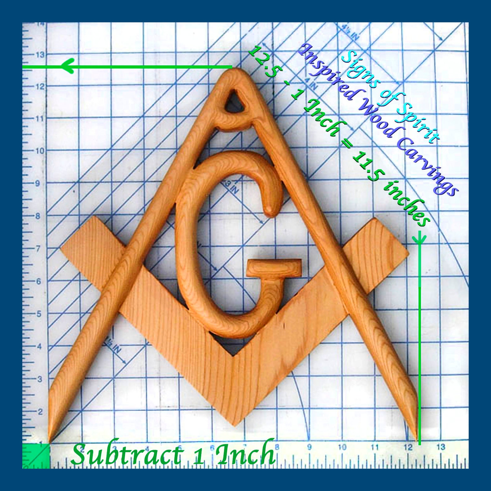 Masonic Symbol-freemasonry Emblem-wood Carved Compass and Square Lodge ...