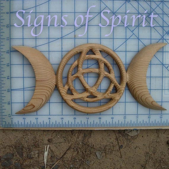 Triple Moon Goddess With Triquetra-celtic Pagan Symbol-modern Wiccan ...