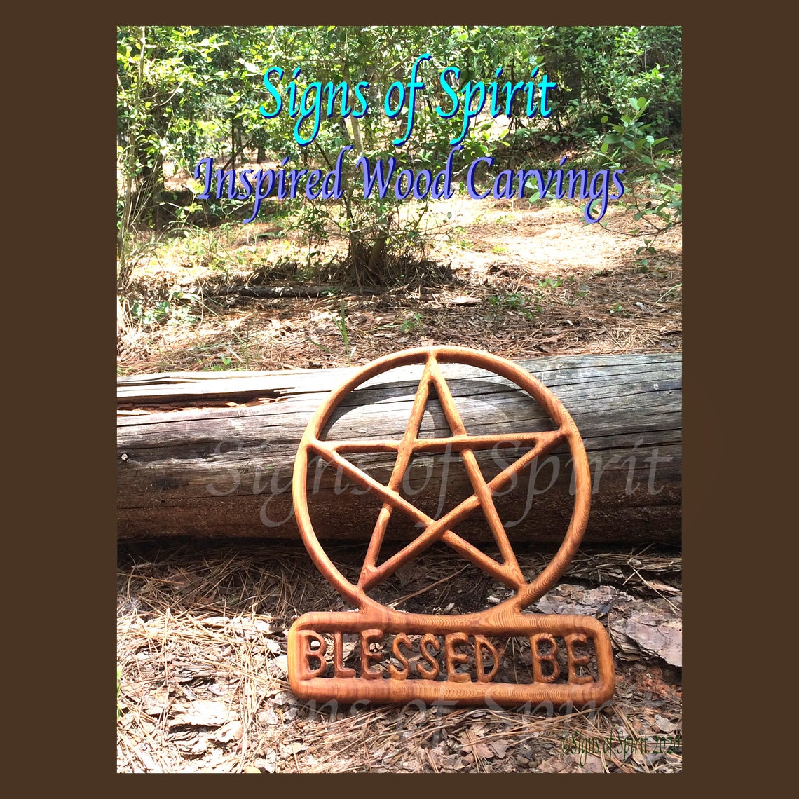 Blessed Be Pentacle Wood Carved Encircled Pentagram Wiccan | Etsy