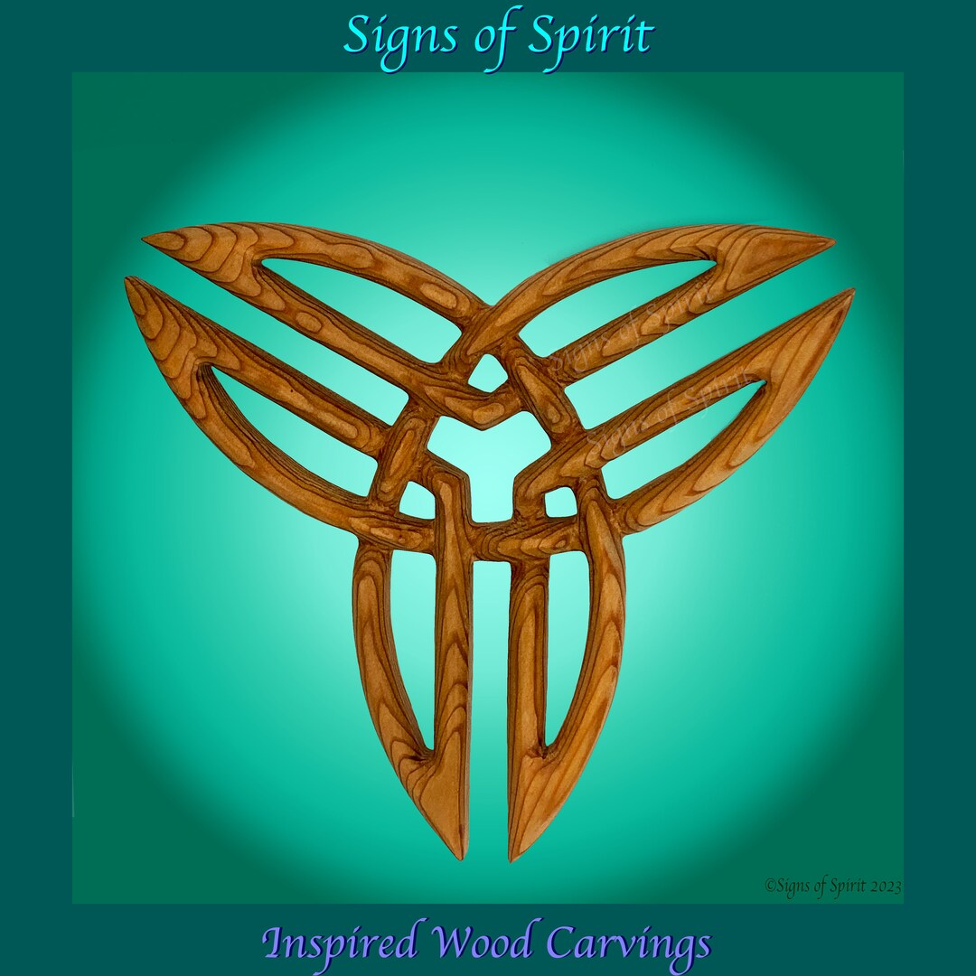 Triquetra - 3X3 Knot Wood Carving - Celtic Knot - Triple Trinity ...