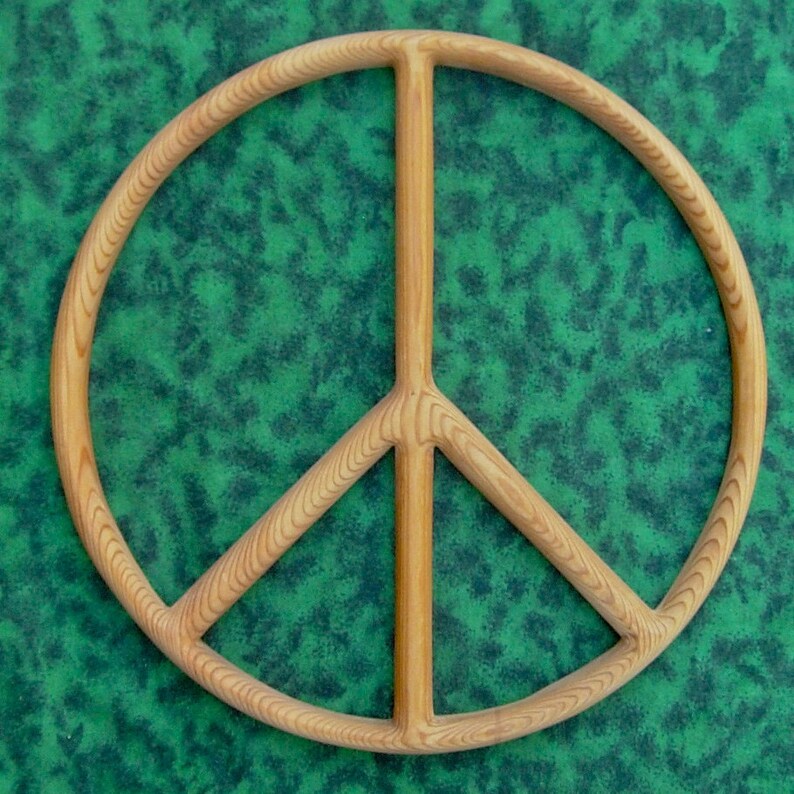 Peace Sign Wood Carved Peace Symbol Peace Movement Hippy Art Wooden ...