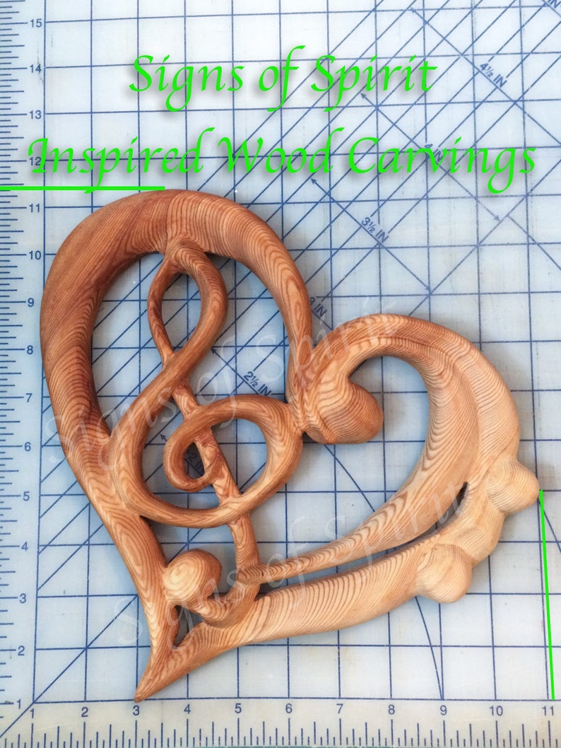 Music Heart-treble Bass Clefs Within Heart Shape Wood Carving - Etsy