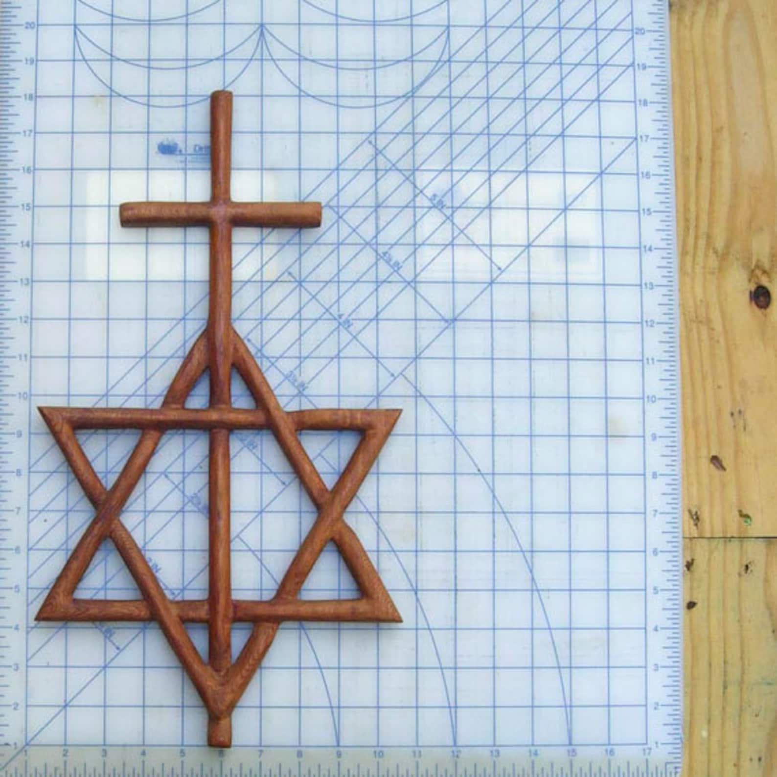 Messianic Star and Cross-jewish-christian Families-star of - Etsy