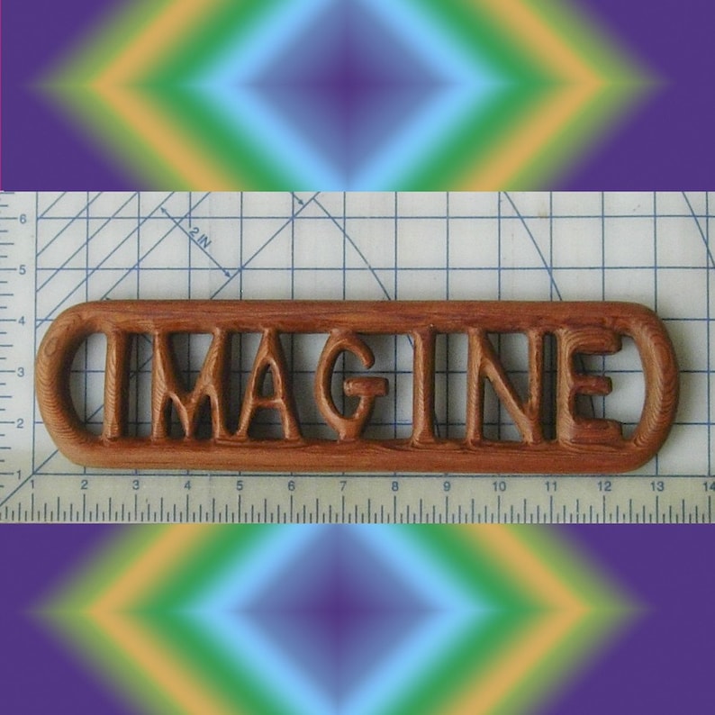 Imagine Wood Carving, Musical Peace Quote Wall Hanging, Inspirational ...